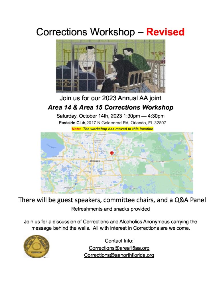 Corrections Workshop – Hosted by Area 14 & Area 15